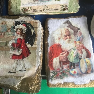 Santa Rice Paper for Decoupage Vintage Christmas Mulberry - Etsy