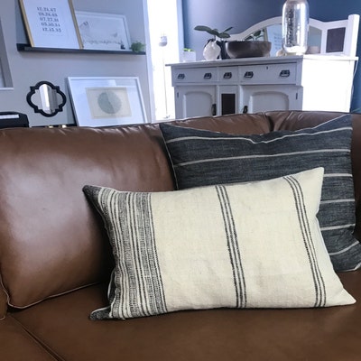 Belgian Linen Pillow Case Scorched Linen Lumbar Designer - Etsy