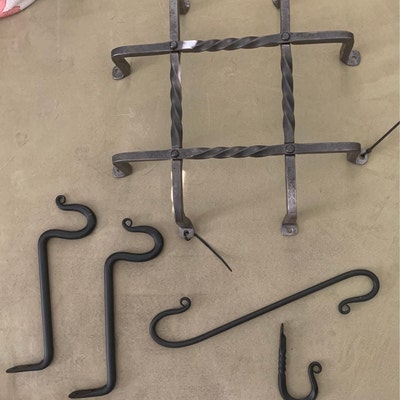 Small Pot Rack, Blacksmith Made, Kitchen Rack With 10 Sliding Hooks - Etsy