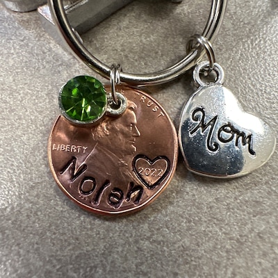 Custom Penny Keychain, Penny Keychain, Anniversary Gift, Gift for Wife ...
