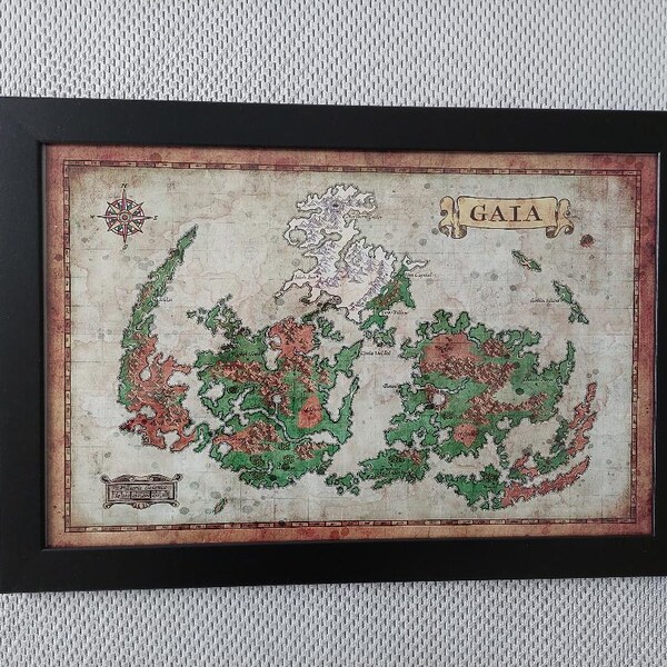 Map of Gaia From Final Fantasy VII - World Map - Final Fantasy 7 ...
