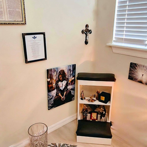 Padded Prayer Altar Prayer Bench or Prayer Kneeler Handmade for You a ...