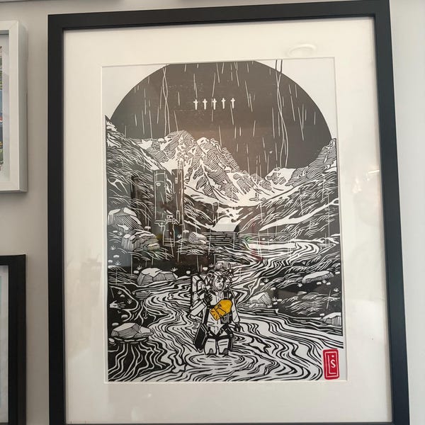 Zelda Inspired Lino Print Hyrule - Etsy