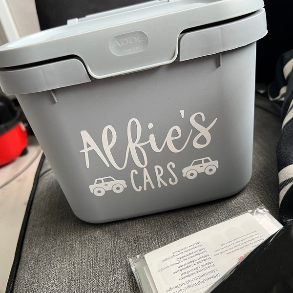 Customised Personalised Grey Toy Storage Car Box Caddy Tub - Etsy UK