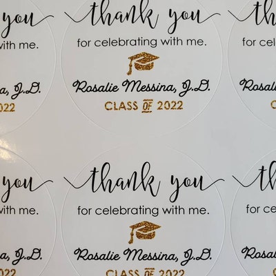 Graduation Thank You Stickers,graduation Favor Stickers,class of 2024 ...