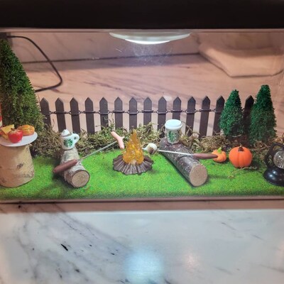 WILD FIRE Orange Translucent Resin Fire Miniature Diorama - Etsy