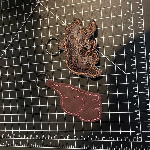 Leather Cute Elephant Keychain Digital PDF-SVG-DXF Template , Leather ...
