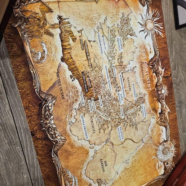 Empyrean Series World Map – Inspired by Fourth Wing & Iron Flame by ...