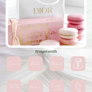 Ios Pink Beach Icon Pack, Pink Summer Home Screen, Aesthetic Line Art ...