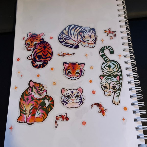Tigers 5x5" Sticker Sheet - Etsy