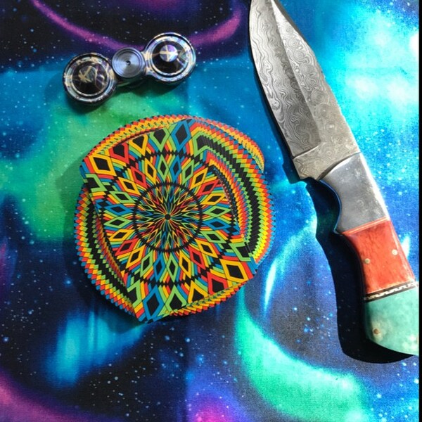 3.5" Titanium Coated Damascus Blade Custom Folding Knife W/ File-work ...