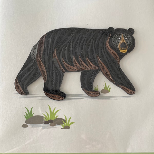Black Bear Quilling Greeting Card Quilling Cards Birthday Cards