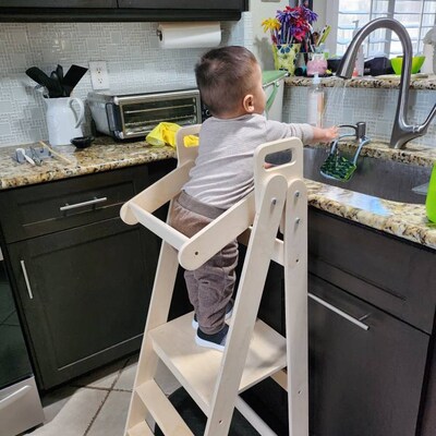 Toddler Helper Stool Kitchen Step Stool Foldable Kitchen Step Stool ...
