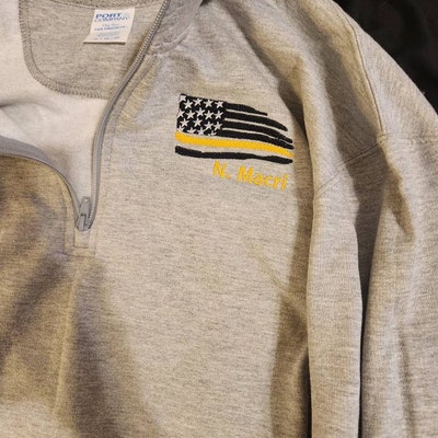 911 Dispatcher Sweatshirt, Thin Gold Line Flag Dispatcher Shirt, First ...