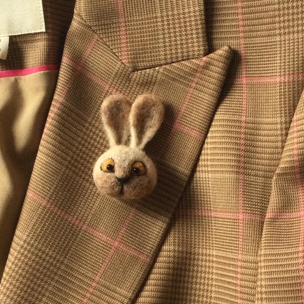 Beautiful Needle- Felted Animal Face Brooches - Etsy