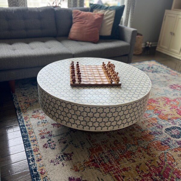 Handmade Mother of Pearl Inlay Work Desk, Mop Inlay Laptop Table, Mop ...