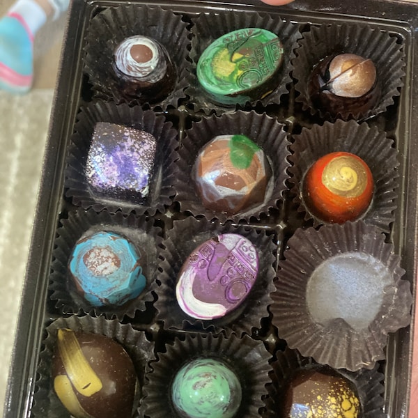 Signature Chocolate Truffle Gift Box, Hostess Gift, Hand Painted ...