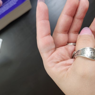 Boho Cinnabar and Pink Opal Ring Boho Silver Moon Rings - Etsy