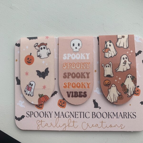 Cute Spooky Magnetic Bookmark Set - Etsy