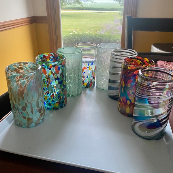 8 Assorted Glasses - Etsy