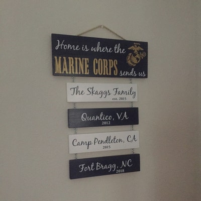 Home is Where the Marine Corps Sends Us, Patriotic Décor, Marine Family ...