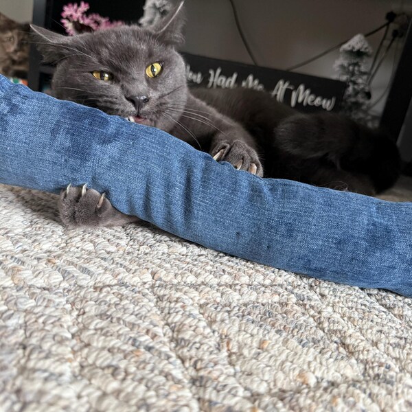 Upcycled Denim Catnip Toys - Catnip Kickers - Cat Toys - Cat Gift - Organic Catnip Cat Toy - Cat ...