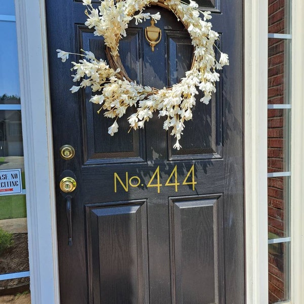 Front Door Number Decal | Modern House Apartment Number Decal | Fall ...