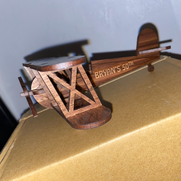 Wooden Toy Airplane With Working Prop * Custom Engraved Plane ...