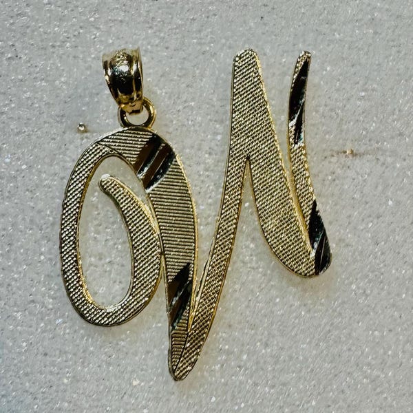 10k Solid Gold Initial Pendant Necklace - Letter Jewelry Gift - Etsy