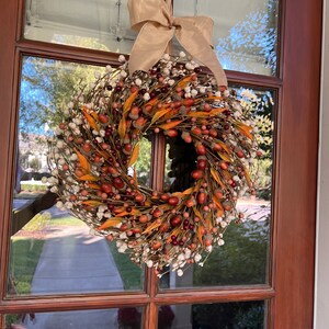 Fall Wreath Acorn Wreath Autumn Door Decor Choose Bow - Etsy