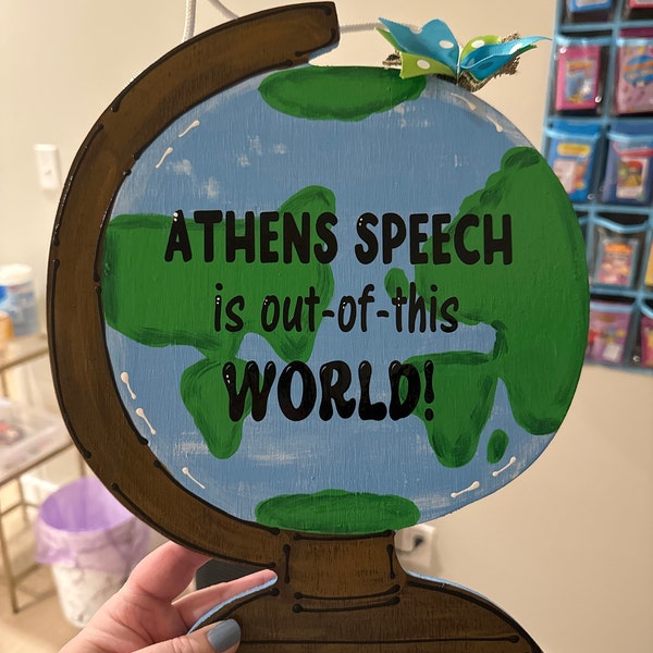 Personalized GLOBE TEACHER SIGN Class Classroom Name Room Door Plaque ...
