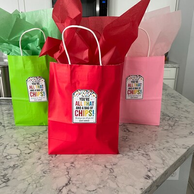 You're All That and a Bag of Chips Gift Tag Employee Appreciation Tag ...