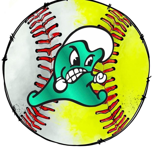 Half Baseball Softball Sublimation PNG Design, Softball Design, Half ...