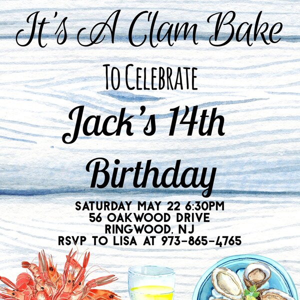 Clambake Theme Wedding Dinner Menu Template, Nautical Rope Rehearsal ...