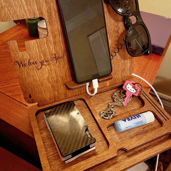 Personalized Docking Station, Desk Organizer, Phone Stand, Charging ...