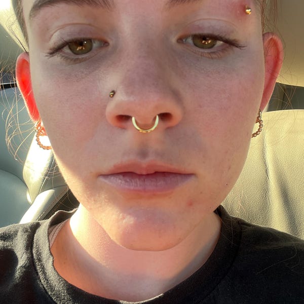 Solid Double Septum Hoop, Nose Ring, Conch Hoop, Hoop Earring, 16G/18G ...