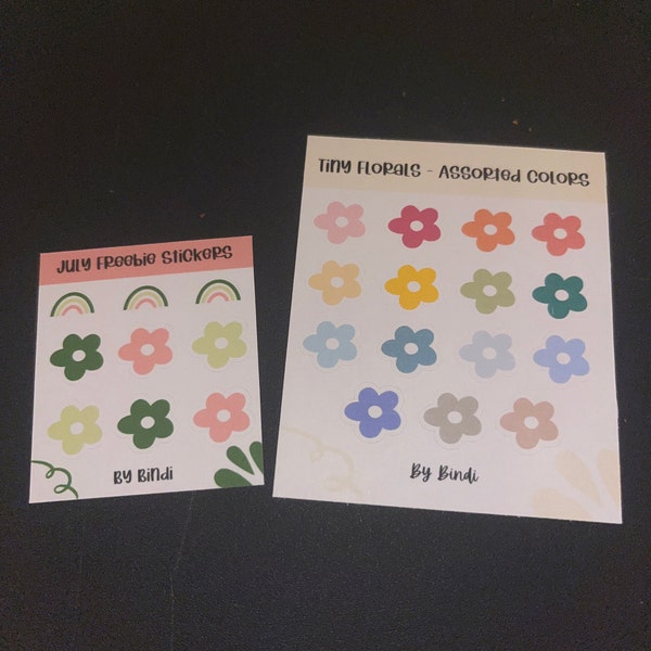 Assorted Floral Sticker Sheet | Mini Kiss Cut Flowers | Tiny Flower ...