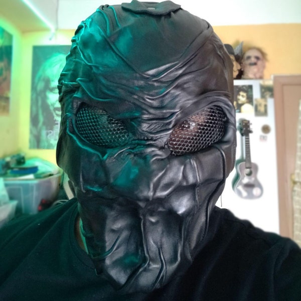 Black Leather Mask of Furious Fighter Maximum Matte + Additional Strap ...
