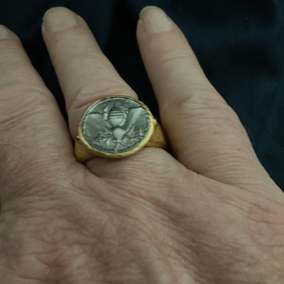 The Last Supper Ring With Diamonds 24kt Yellow Gold and Silver by ...