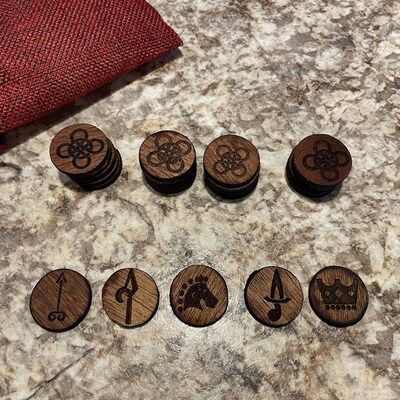 20 Custom Two-sided Laser Engraved Game Wood Tokens - Etsy