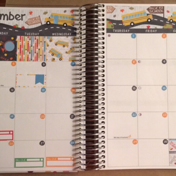 Back to School Printable Planner Stickers, September Monthly Kit for ...
