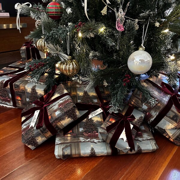 Black Santa Gift Wrap African American Christmas Wrapping Paper Trendy ...