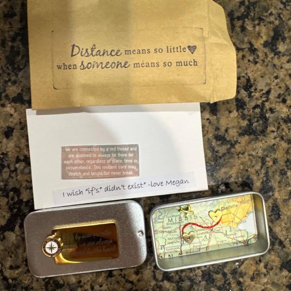 Long Distance Gift, Two Maps in One, Custom Map Gift, Maps in Frame ...