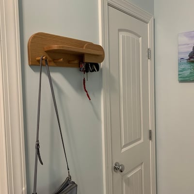 Entryway Organization, Key Holder, Wall Mount Coat Rack With Shelf ...