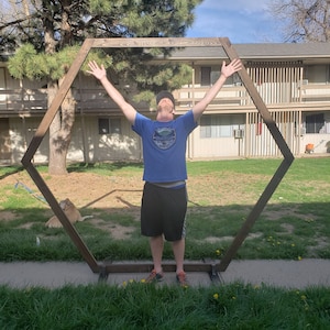 Solid Walnut Modern Rectangle Stand Geometric Vase Tall Stand Four Rod ...