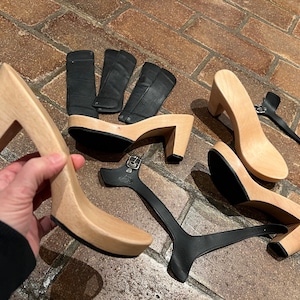 Z1972 : Vintage-inspired Shoes 1970s /retro Wooden Clog / Sabot Bois ...