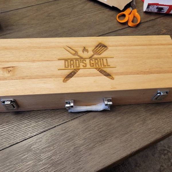 Engraved BBQ Set, BBQ Gift, Grilling Tools, Grill Set, Custom BBQ Set ...