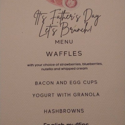 Minimalist Waffle Brunch Digital Menu Template, Lets Brunch Menu ...