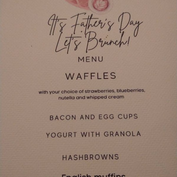 Minimalist Waffle Brunch Digital Menu Template, Let’s Brunch Menu ...