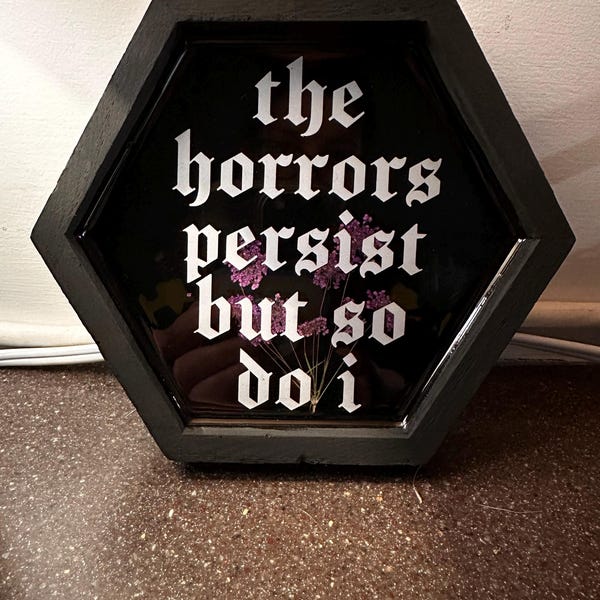 The Horrors Persist but so Do I Gothic Wall Decor Floral Wall Art ...